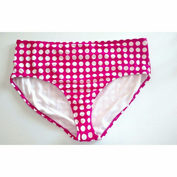 VM | Swim | New Vm Pink White Pokadot Swimbottoms Sz 8w | Poshmark